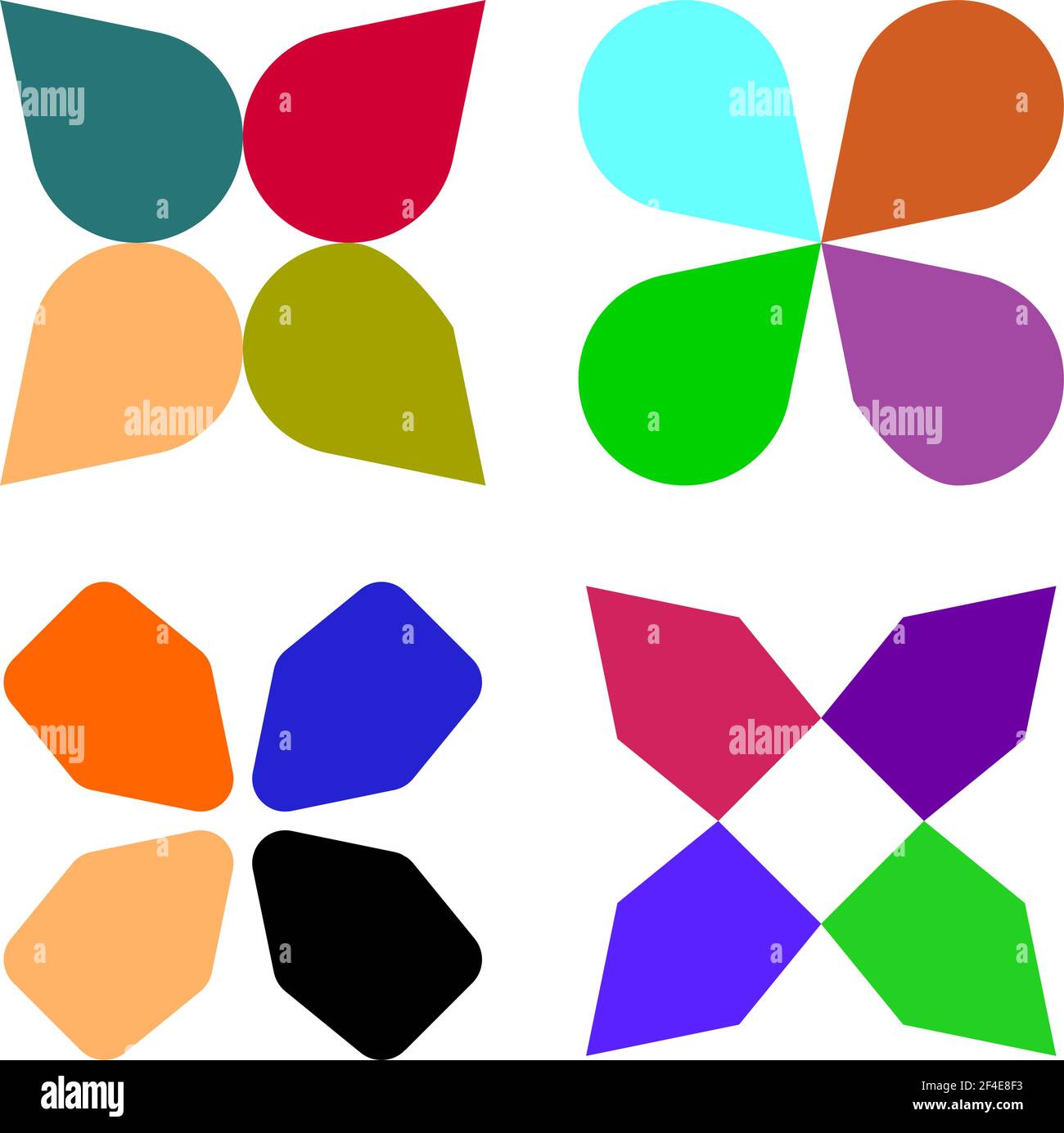 Simple decoration shape, element. Abstract motif, mandala clip-art ...