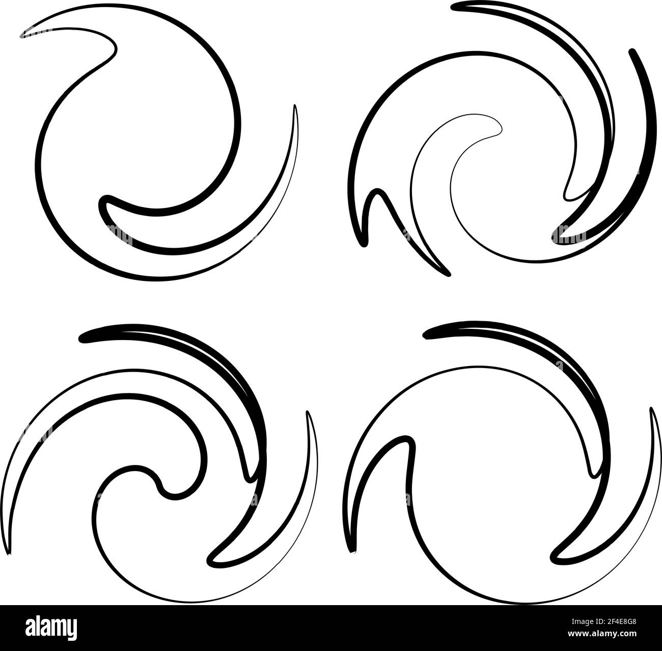 Cyclical circle, helix, volute element. Concentric shape with rotation ...