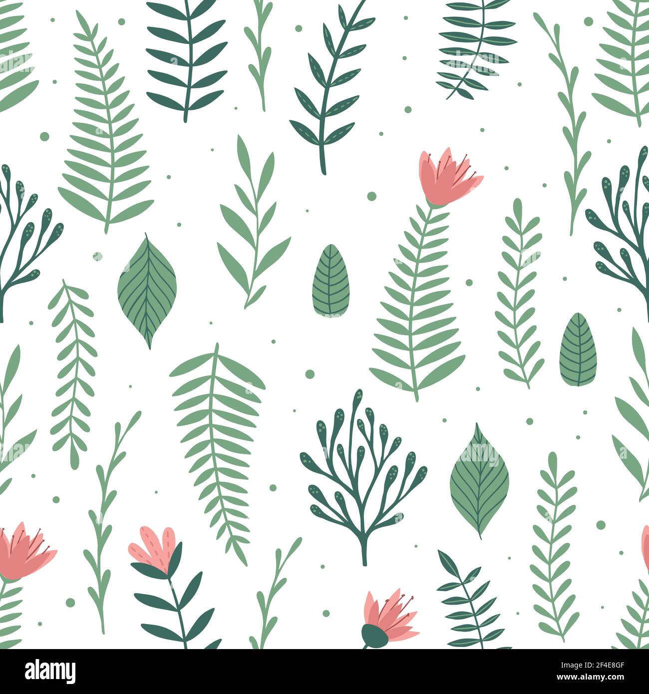 Seamless pattern with flowers and leaves. Creative floral texture ...