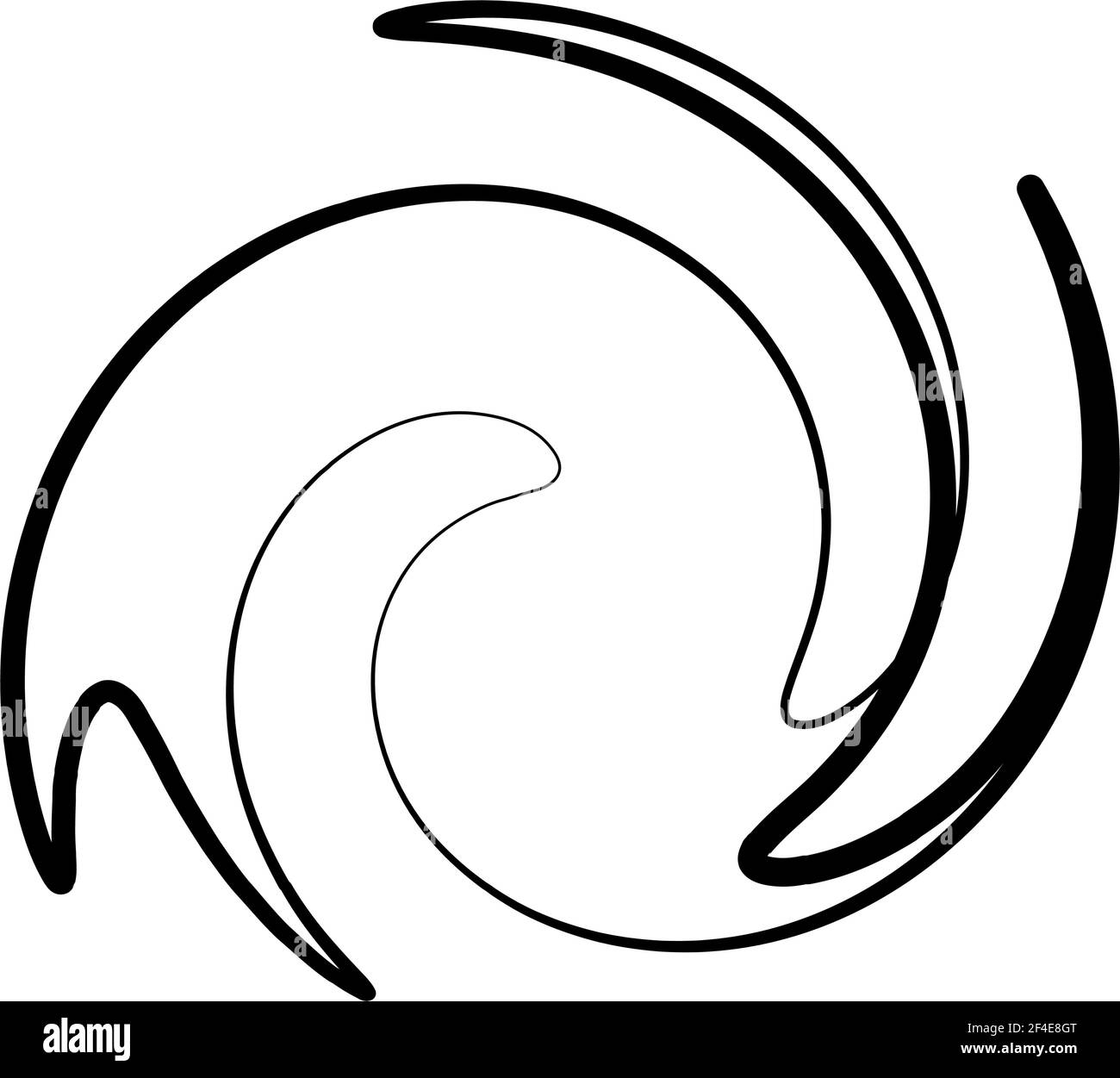 Cyclical circle, helix, volute element. Concentric shape with rotation ...