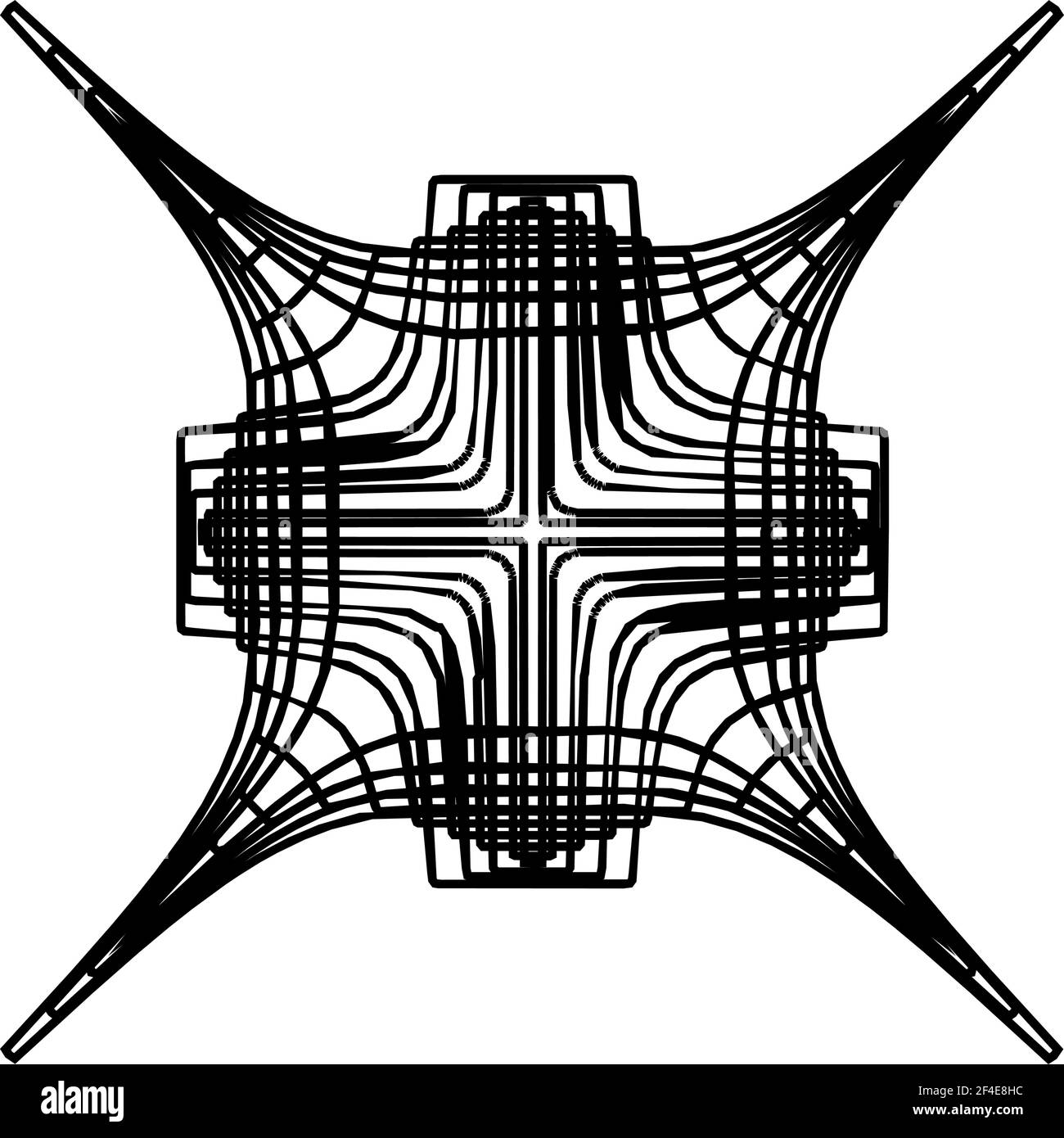 Geometric mandala - Radial, Circular Motif icon, symbol. Radiating ...