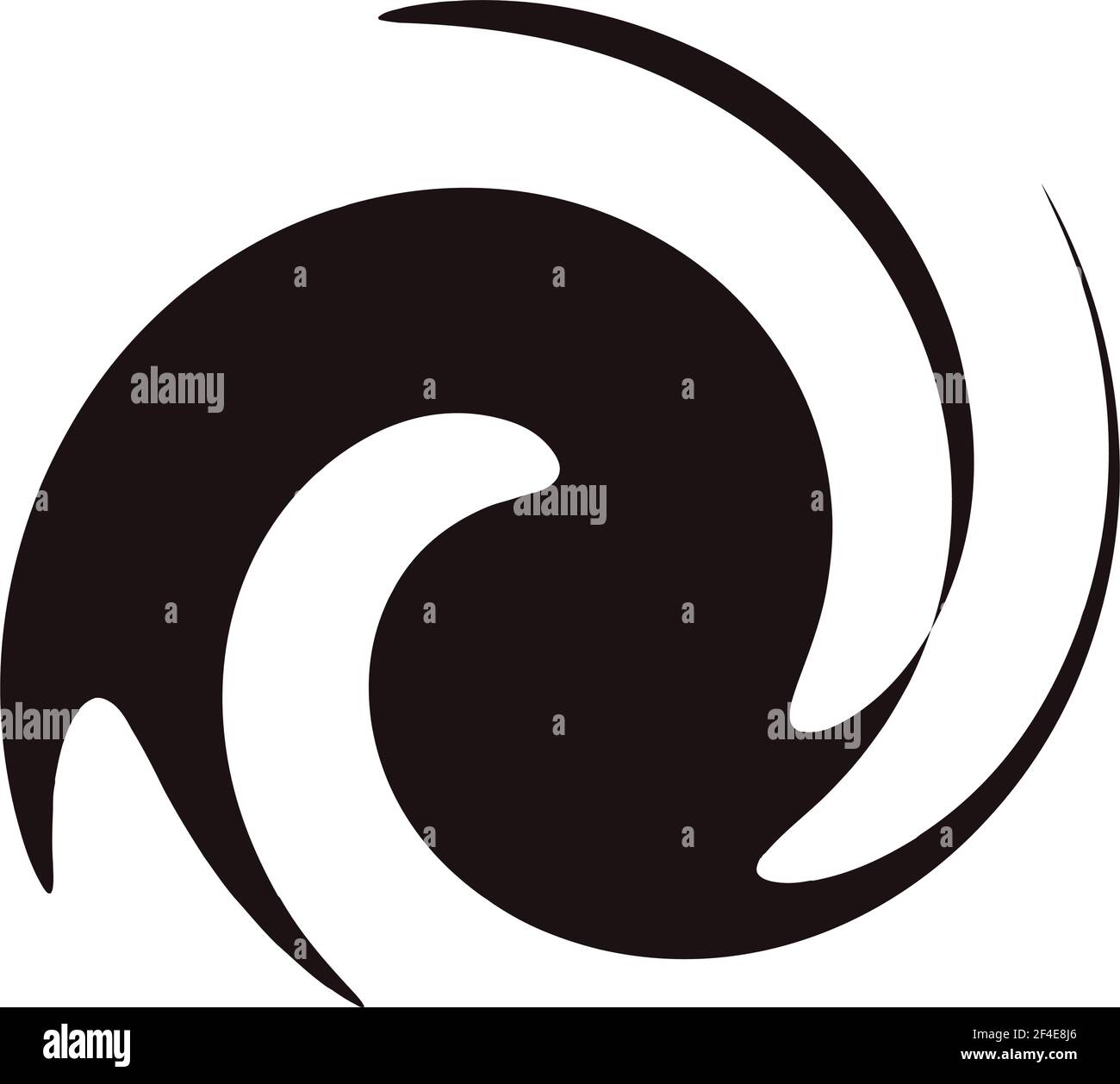 Cyclical circle, helix, volute element. Concentric shape with rotation ...