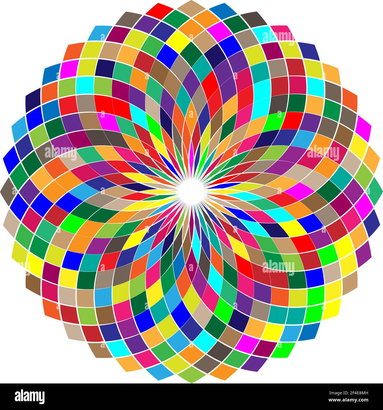 Colorful, spectrum colored abstract mandala, motif icon. Abstract ...
