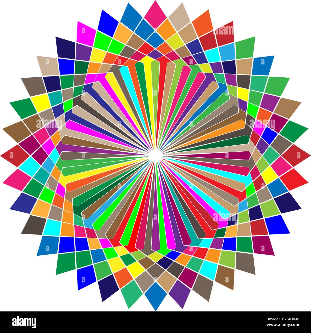 Colorful, spectrum colored abstract mandala, motif icon. Abstract ...