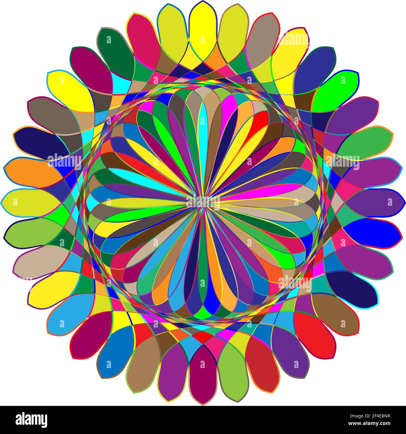 Colorful, spectrum colored abstract mandala, motif icon. Abstract ...