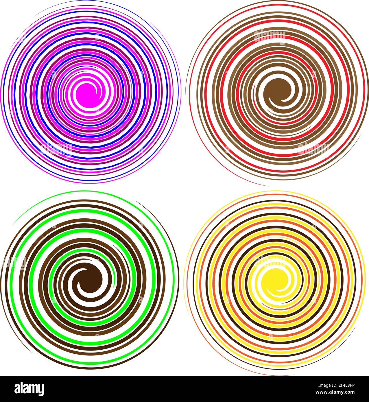 Cyclical circle, helix, volute element. Concentric shape with rotation ...