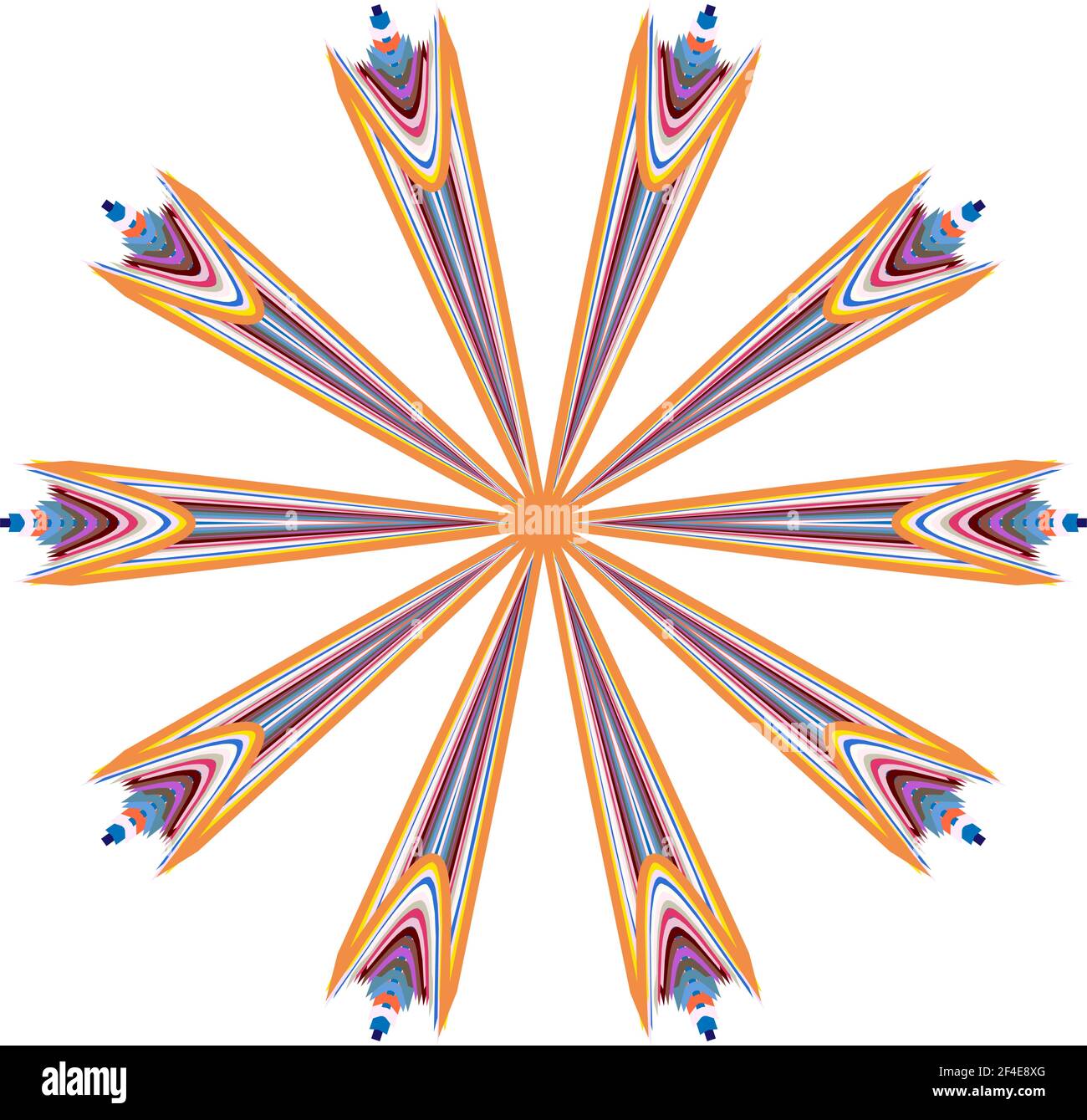 Geometric mandala - Radial, Circular Motif icon, symbol. Radiating ...