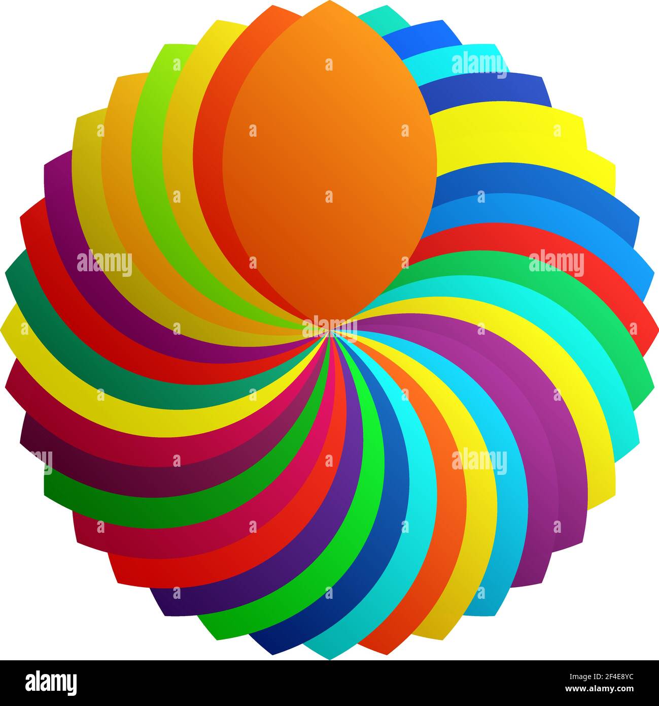 Colorful, spectrum colored abstract mandala, motif icon. Abstract ...