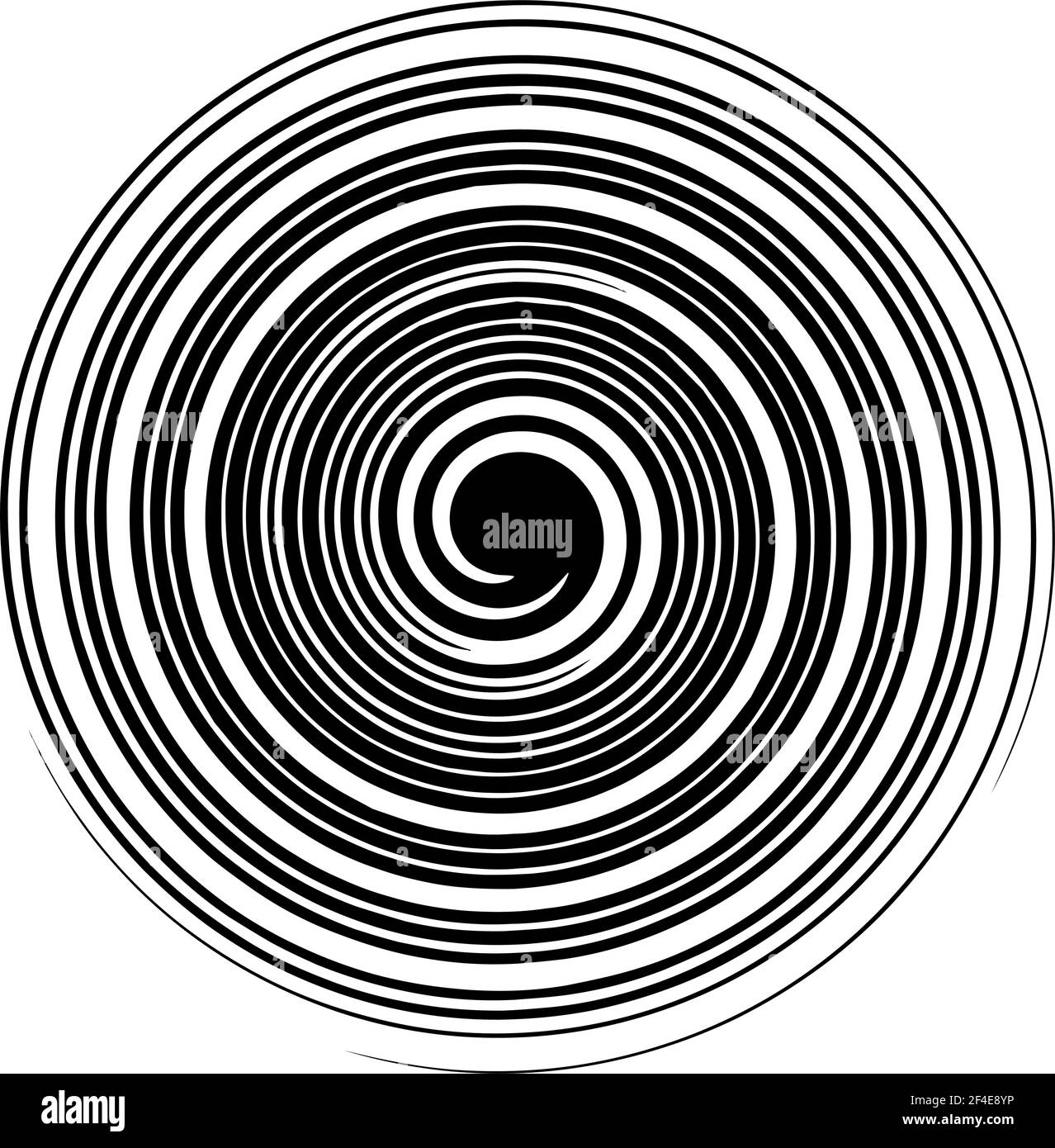 Cyclical circle, helix, volute element. Concentric shape with rotation ...