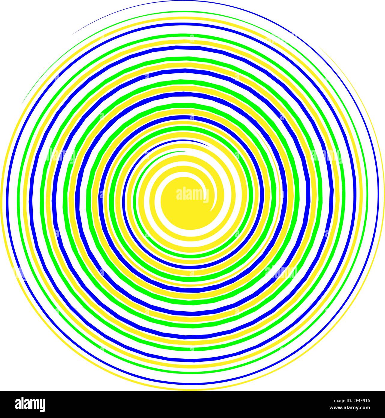 Cyclical circle, helix, volute element. Concentric shape with rotation ...