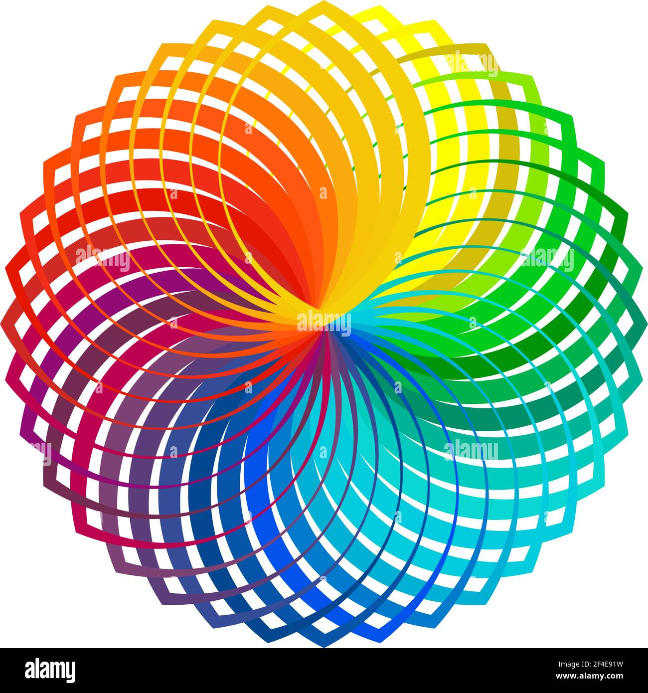 Colorful, spectrum colored abstract mandala, motif icon. Abstract ...