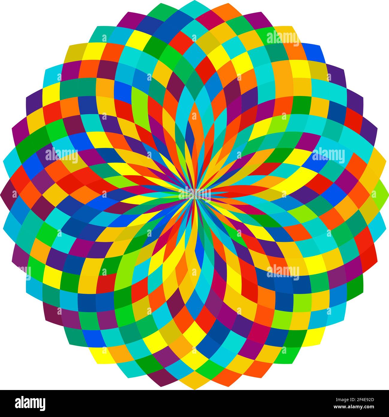 Colorful, spectrum colored abstract mandala, motif icon. Abstract ...