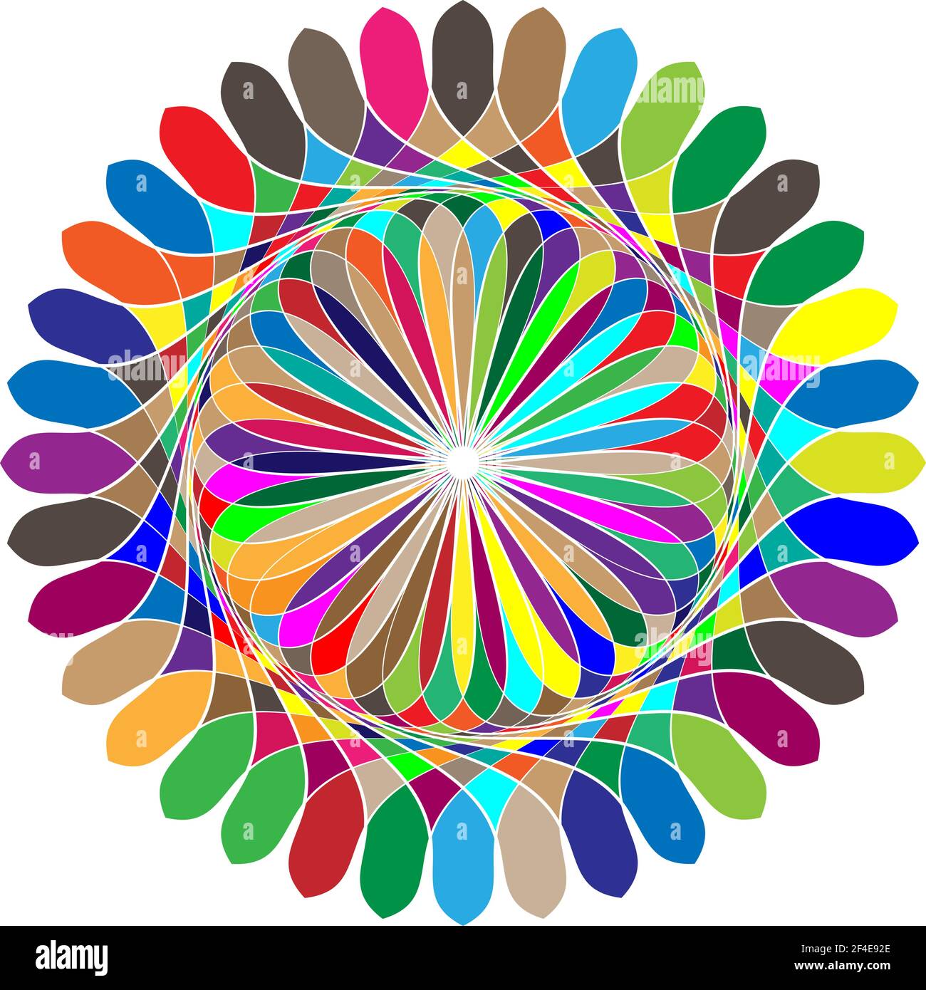 Colorful, spectrum colored abstract mandala, motif icon. Abstract ...