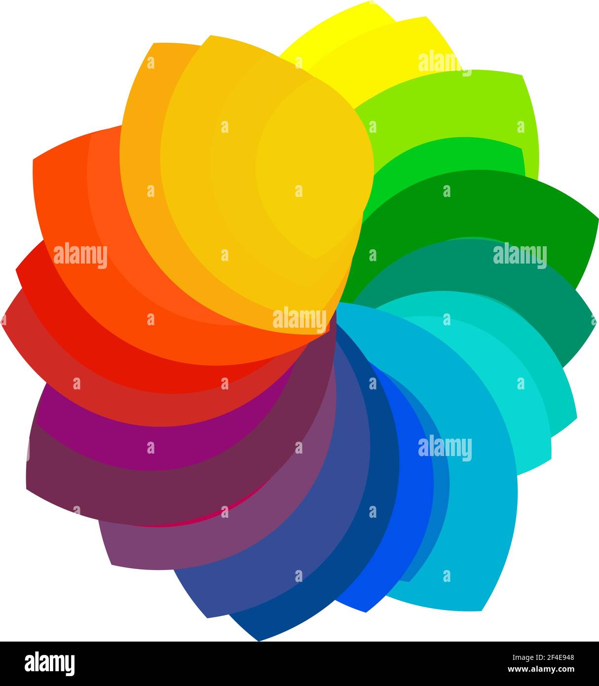 Colorful, spectrum colored abstract mandala, motif icon. Abstract ...