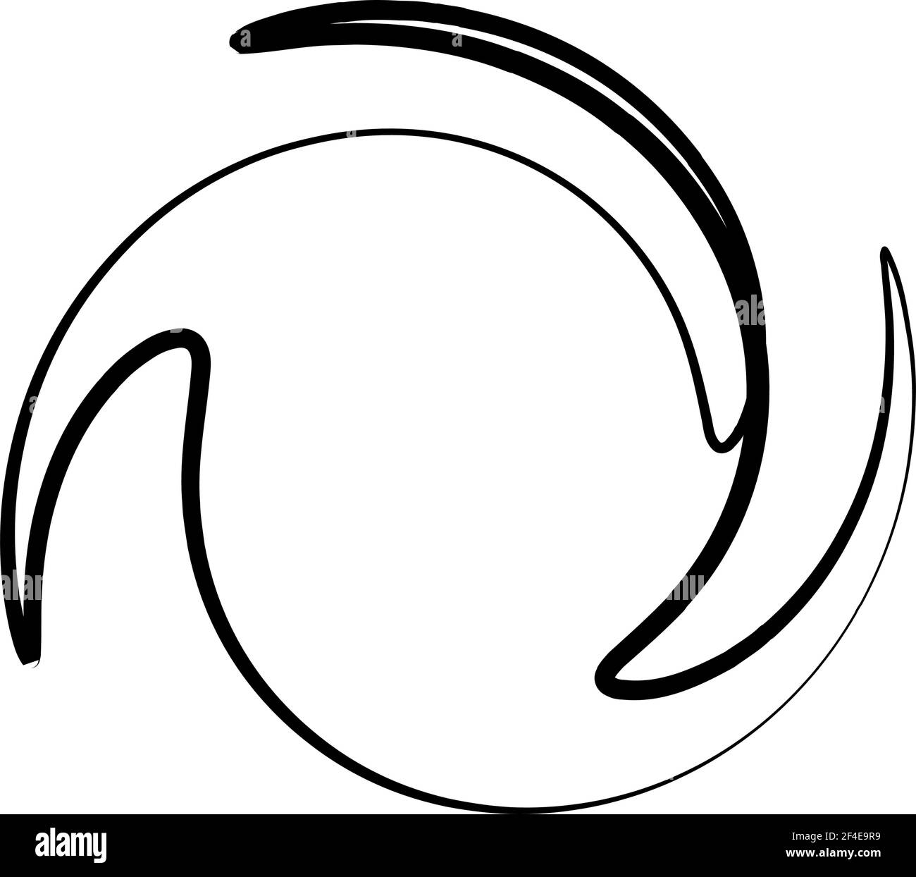 Cyclical circle, helix, volute element. Concentric shape with rotation ...