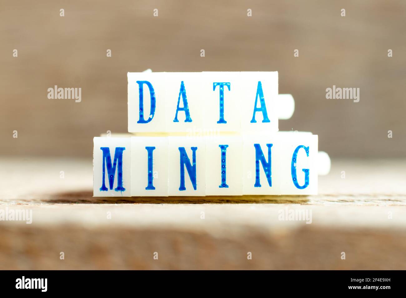 Letter block with blue color word data mining on wood background Stock ...