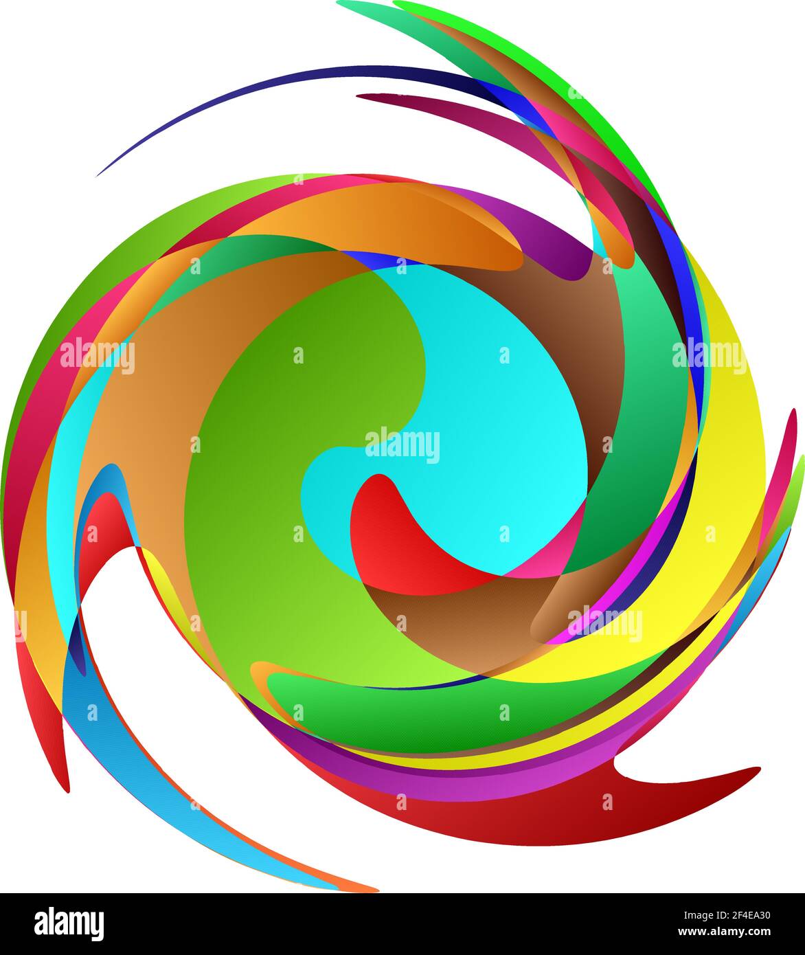 Cyclical circle, helix, volute element. Concentric shape with rotation ...
