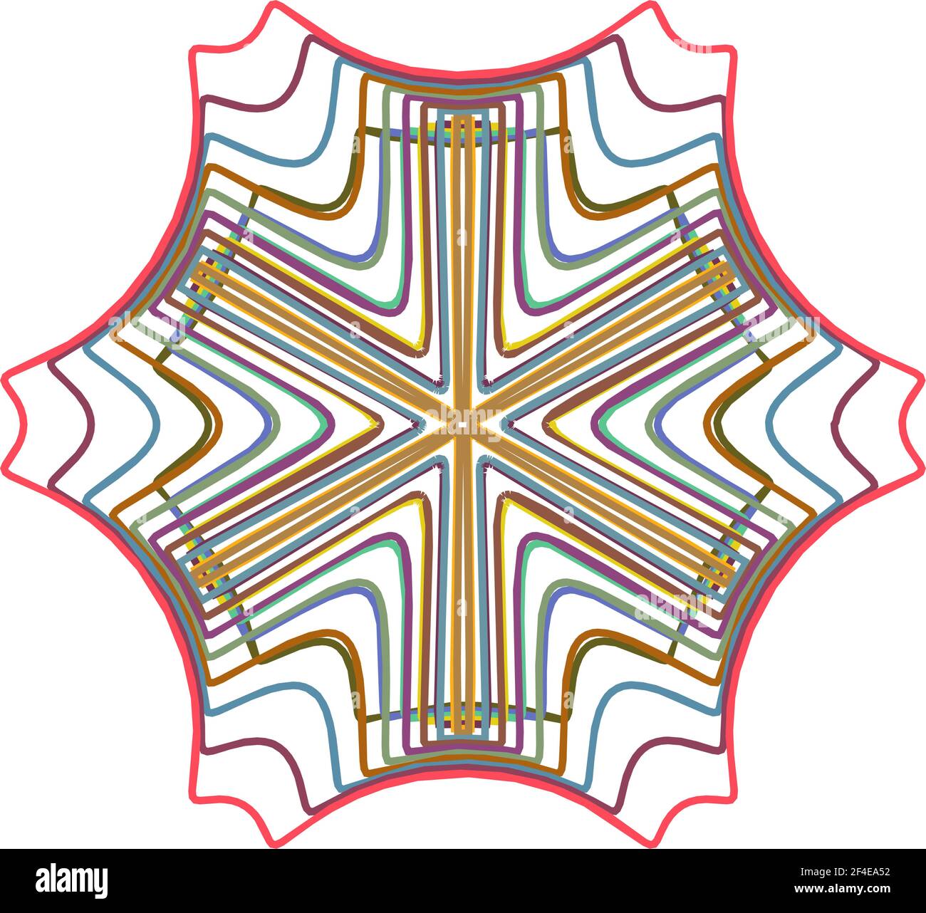 Geometric mandala - Radial, Circular Motif icon, symbol. Radiating ...