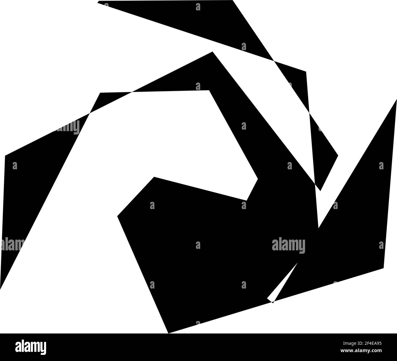 Edgy, sharp, chaotic, and random shape. Crushed, distorted, deformed ...