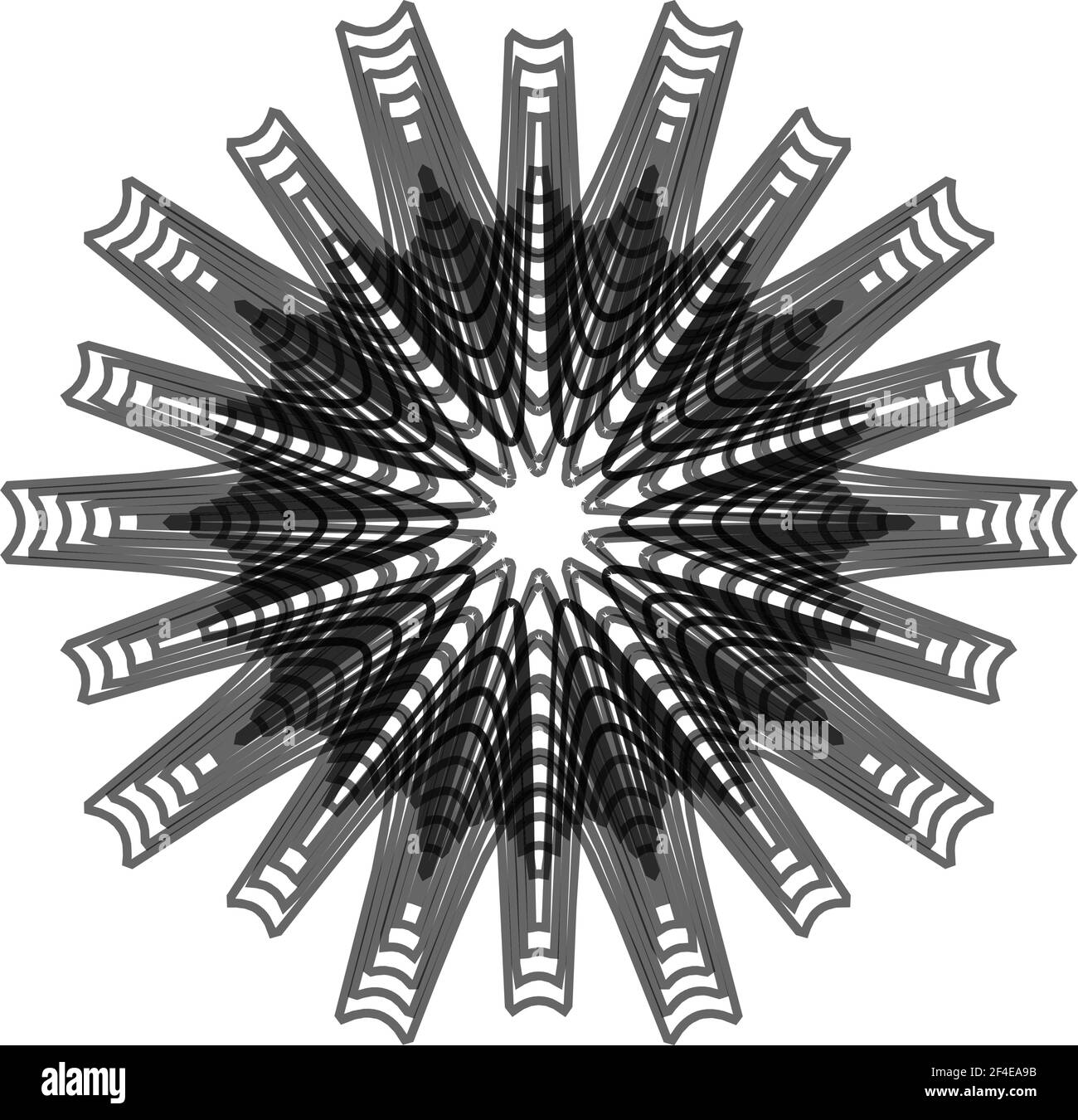 Geometric mandala - Radial, Circular Motif icon, symbol. Radiating ...