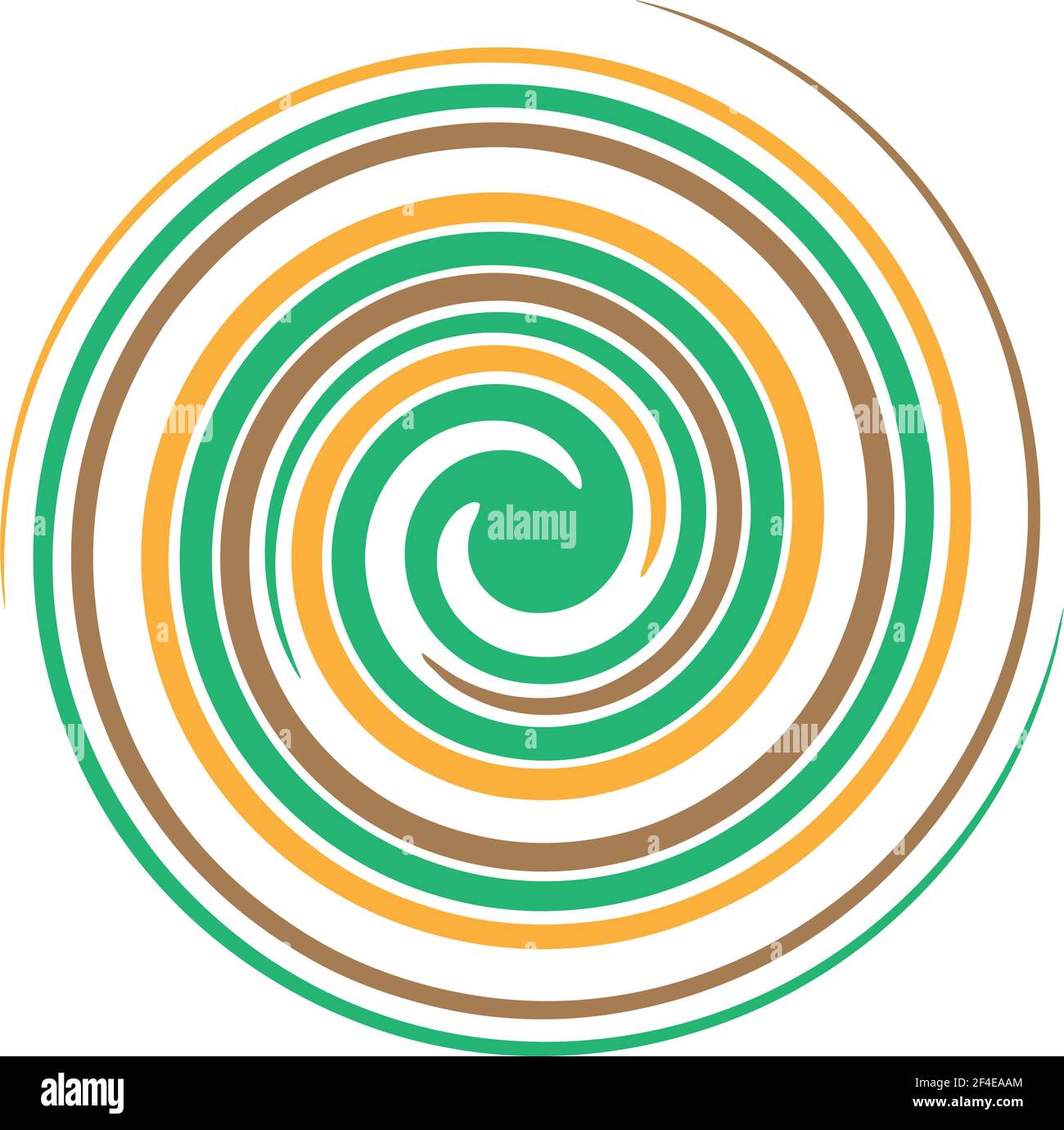 Cyclical circle, helix, volute element. Concentric shape with rotation ...