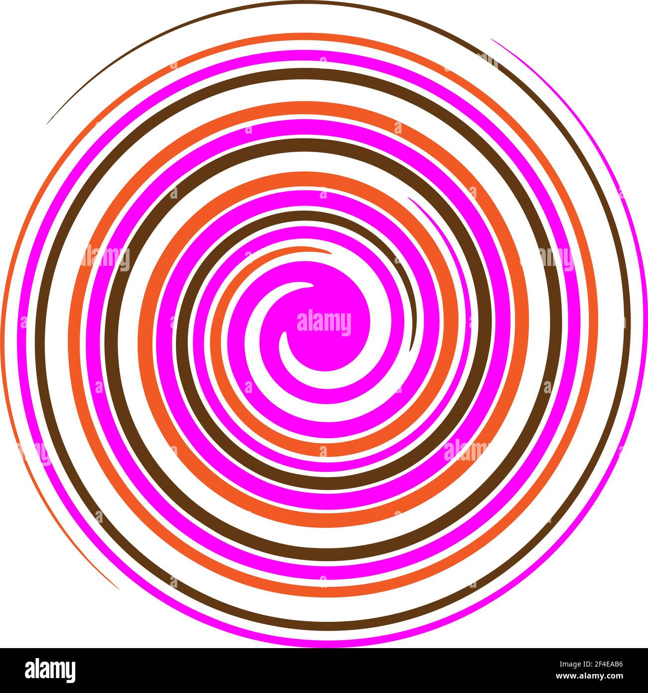 Cyclical circle, helix, volute element. Concentric shape with rotation ...