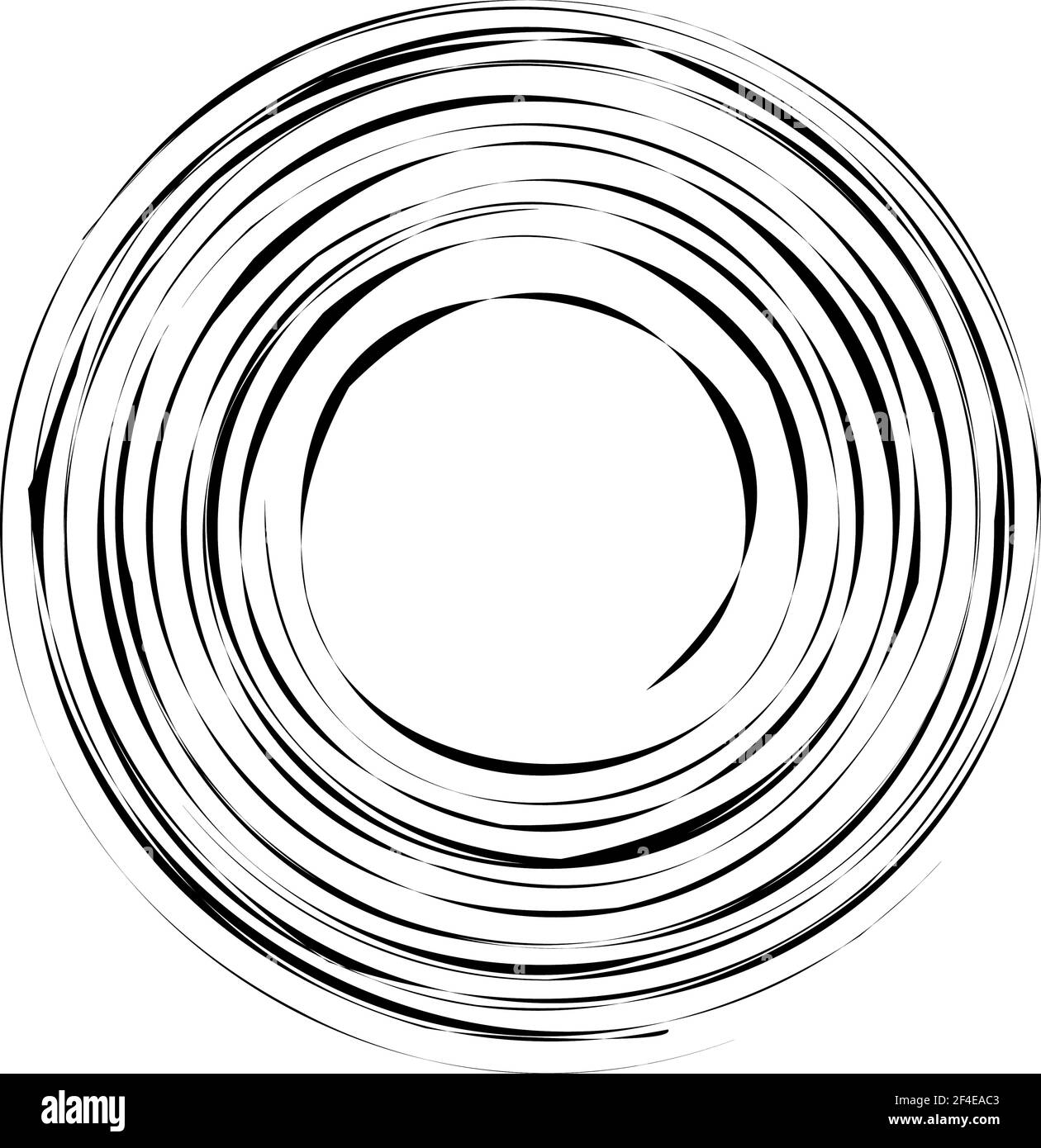 Cyclical circle, helix, volute element. Concentric shape with rotation ...