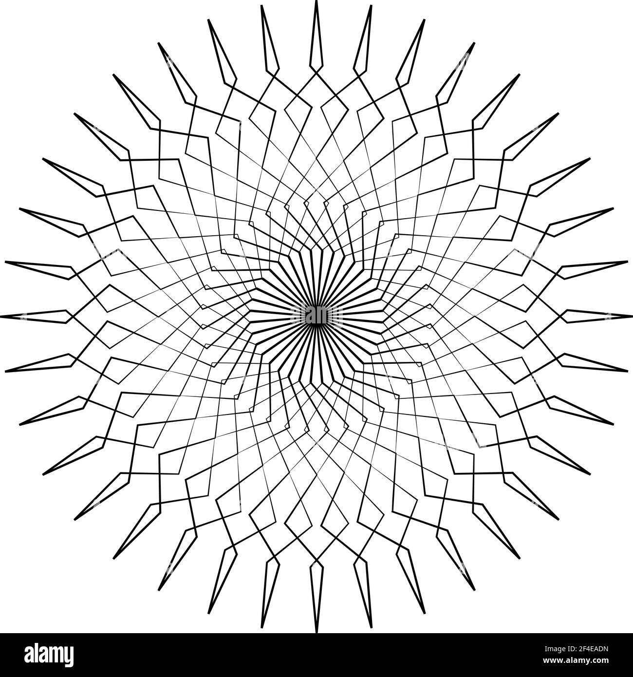 Cyclical circle, helix, volute element. Concentric shape with rotation ...