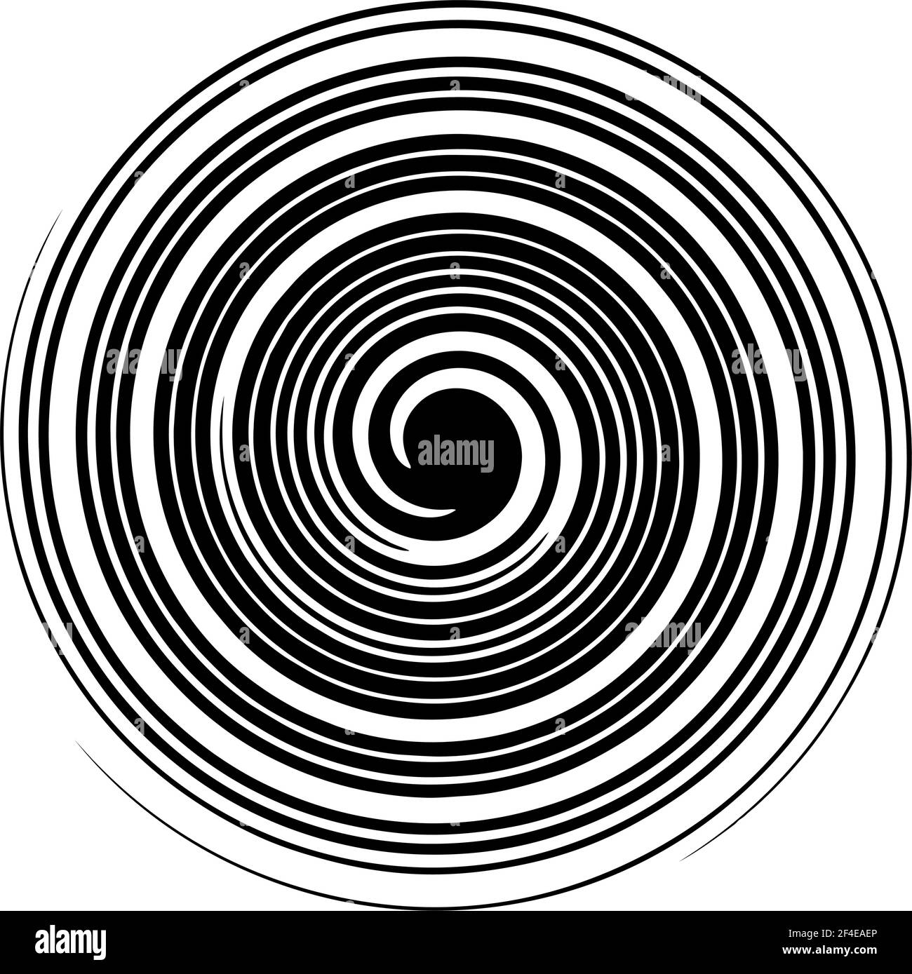 Cyclical circle, helix, volute element. Concentric shape with rotation ...