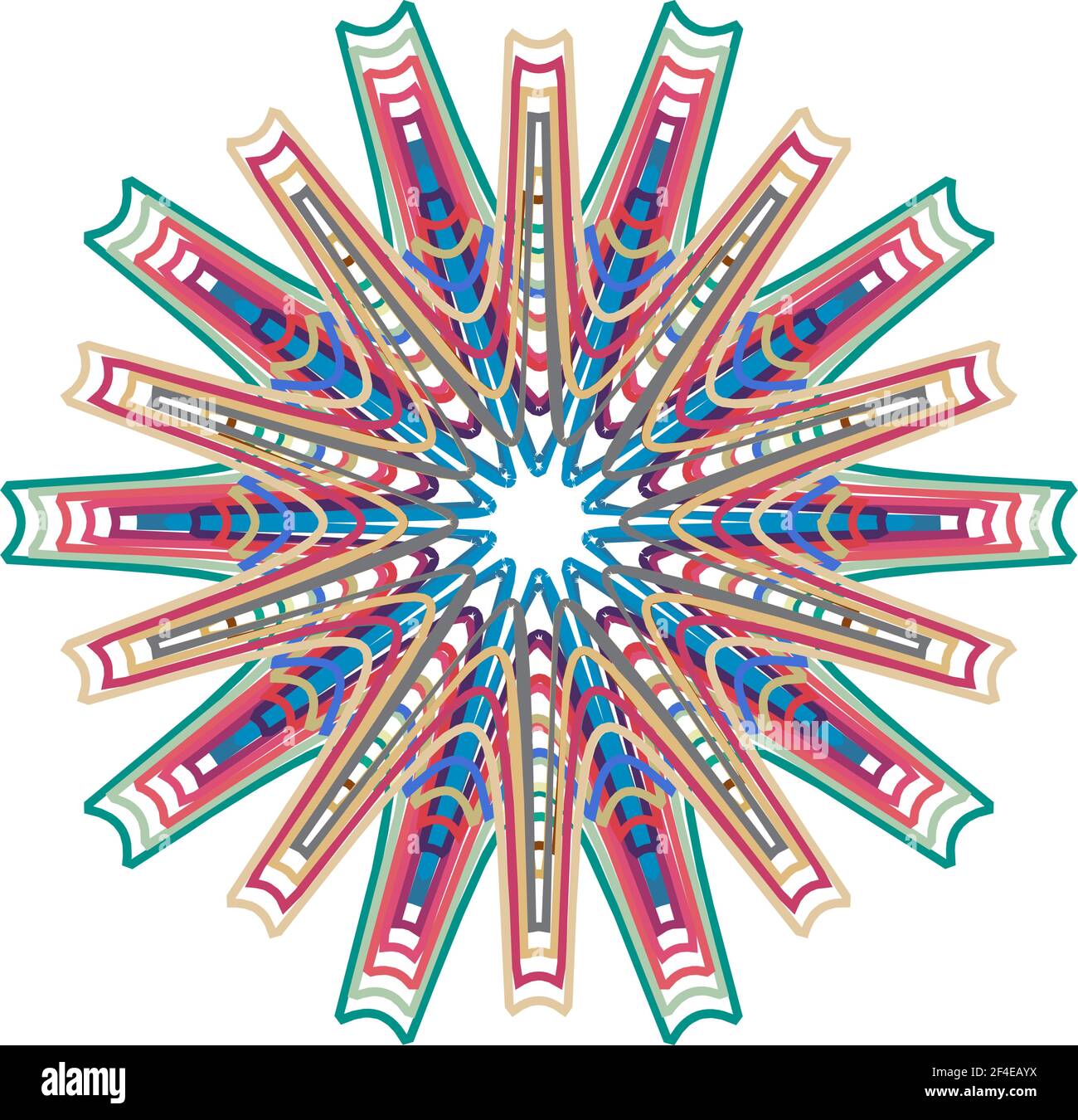 Geometric mandala - Radial, Circular Motif icon, symbol. Radiating ...