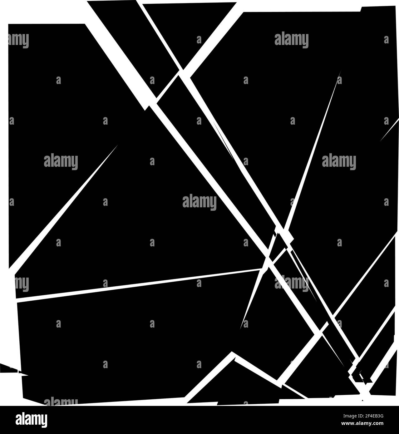Shattered, fractured, broken geometric square. Burst, explosion effect ...