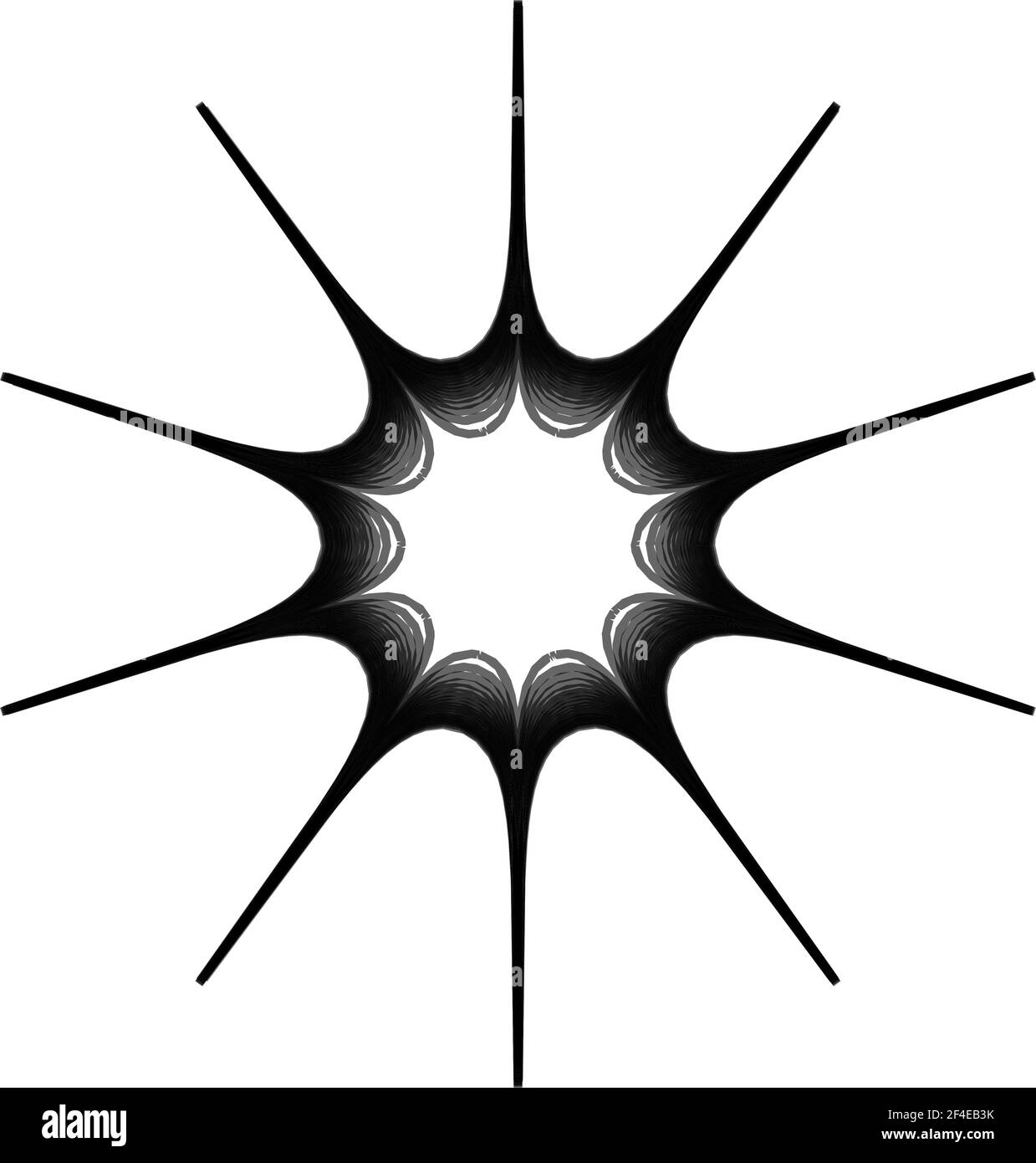 Geometric mandala - Radial, Circular Motif icon, symbol. Radiating ...