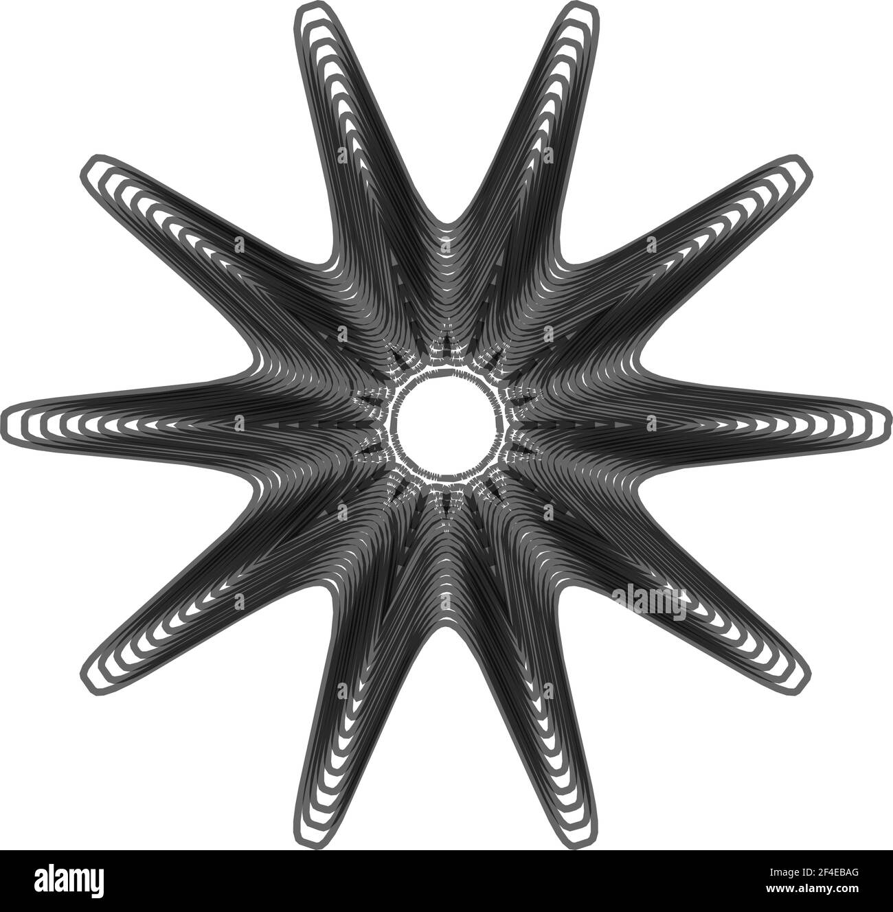 Geometric mandala - Radial, Circular Motif icon, symbol. Radiating ...