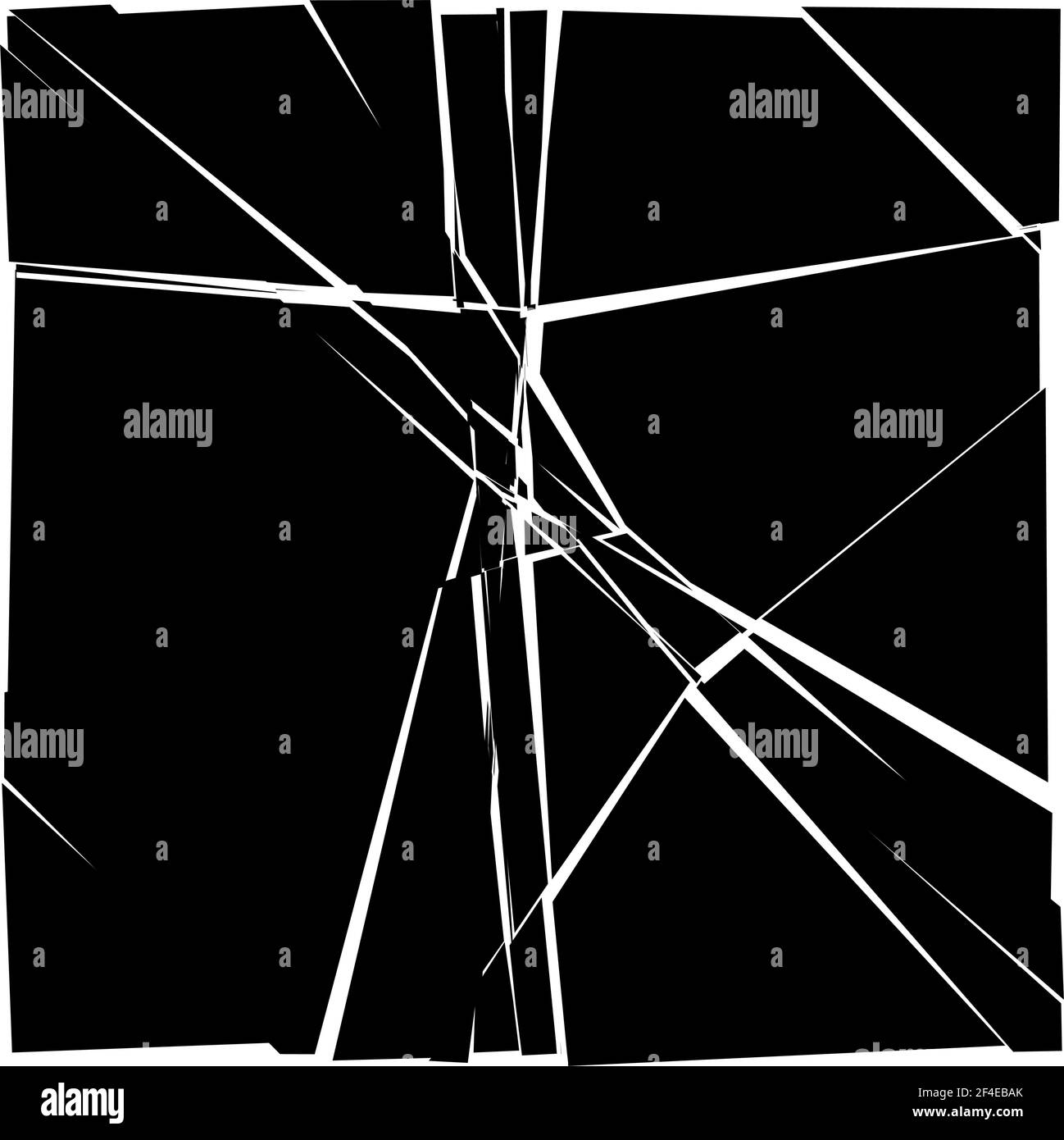 Shattered, fractured, broken geometric square. Burst, explosion effect ...