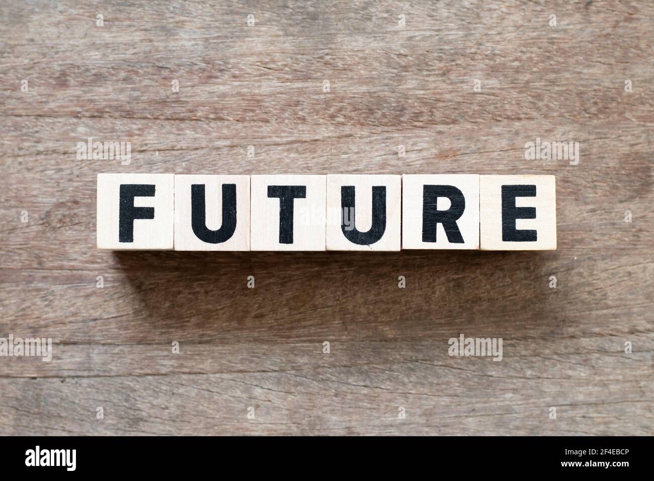 Alphabet letter block in word future on wood background Stock Photo - Alamy