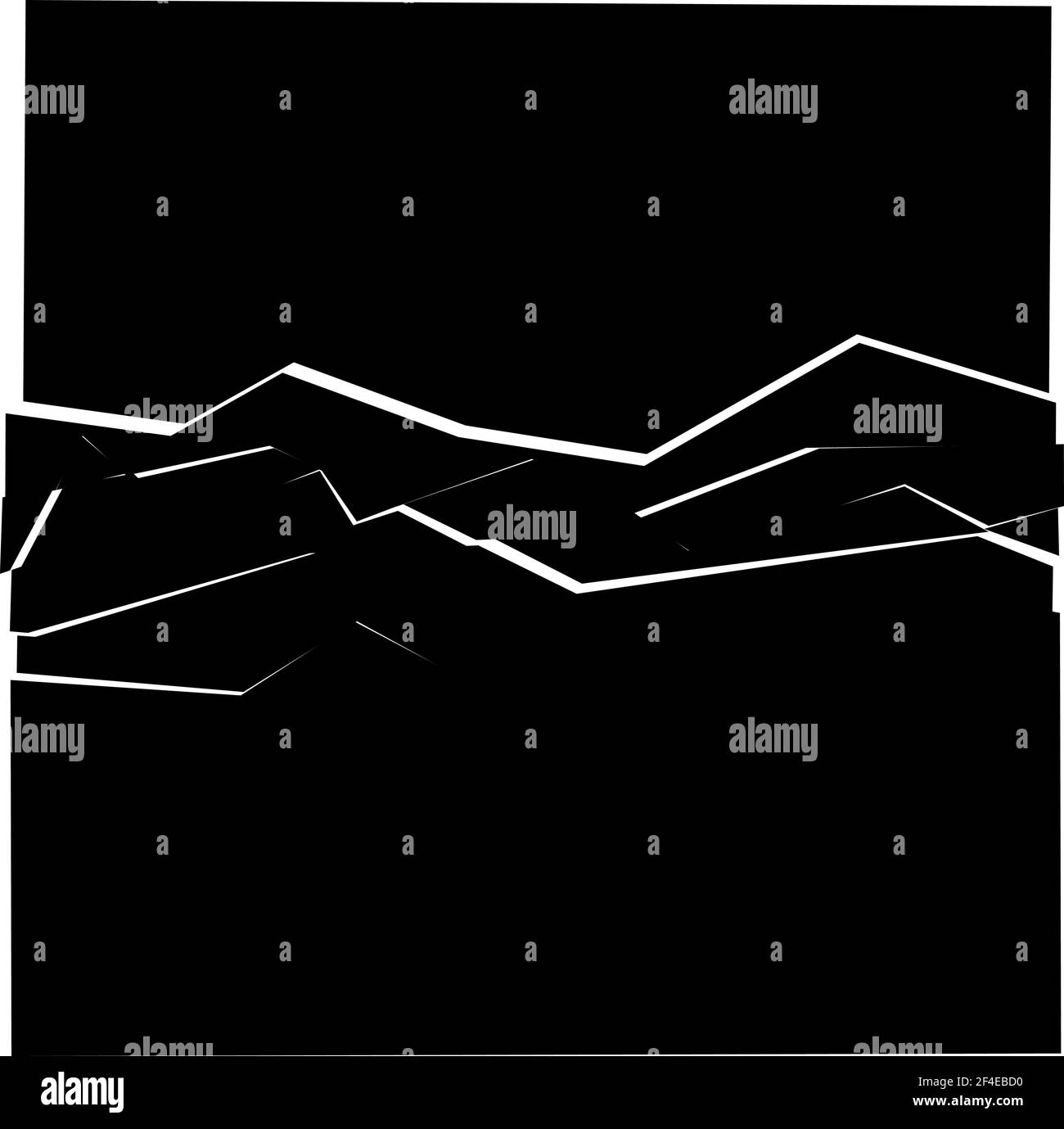 Shattered, fractured, broken geometric square. Burst, explosion effect ...