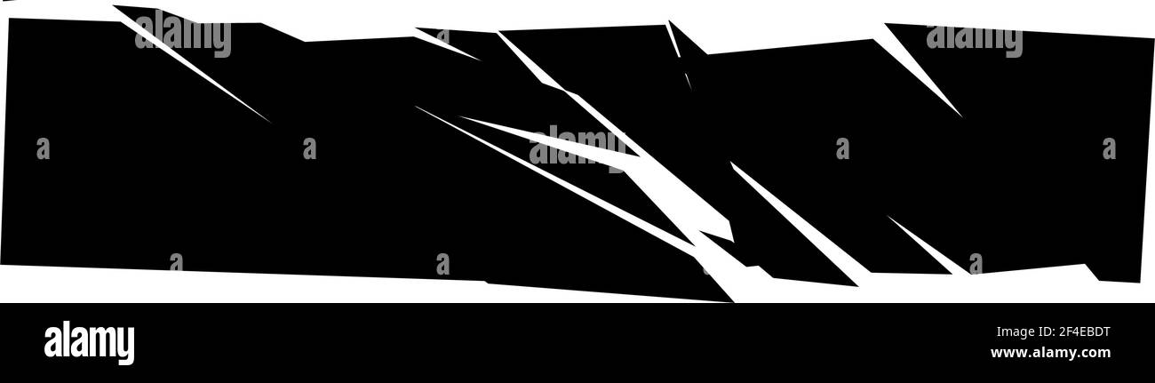 Shattered, fractured, broken geometric rectangle. Burst, explosion ...