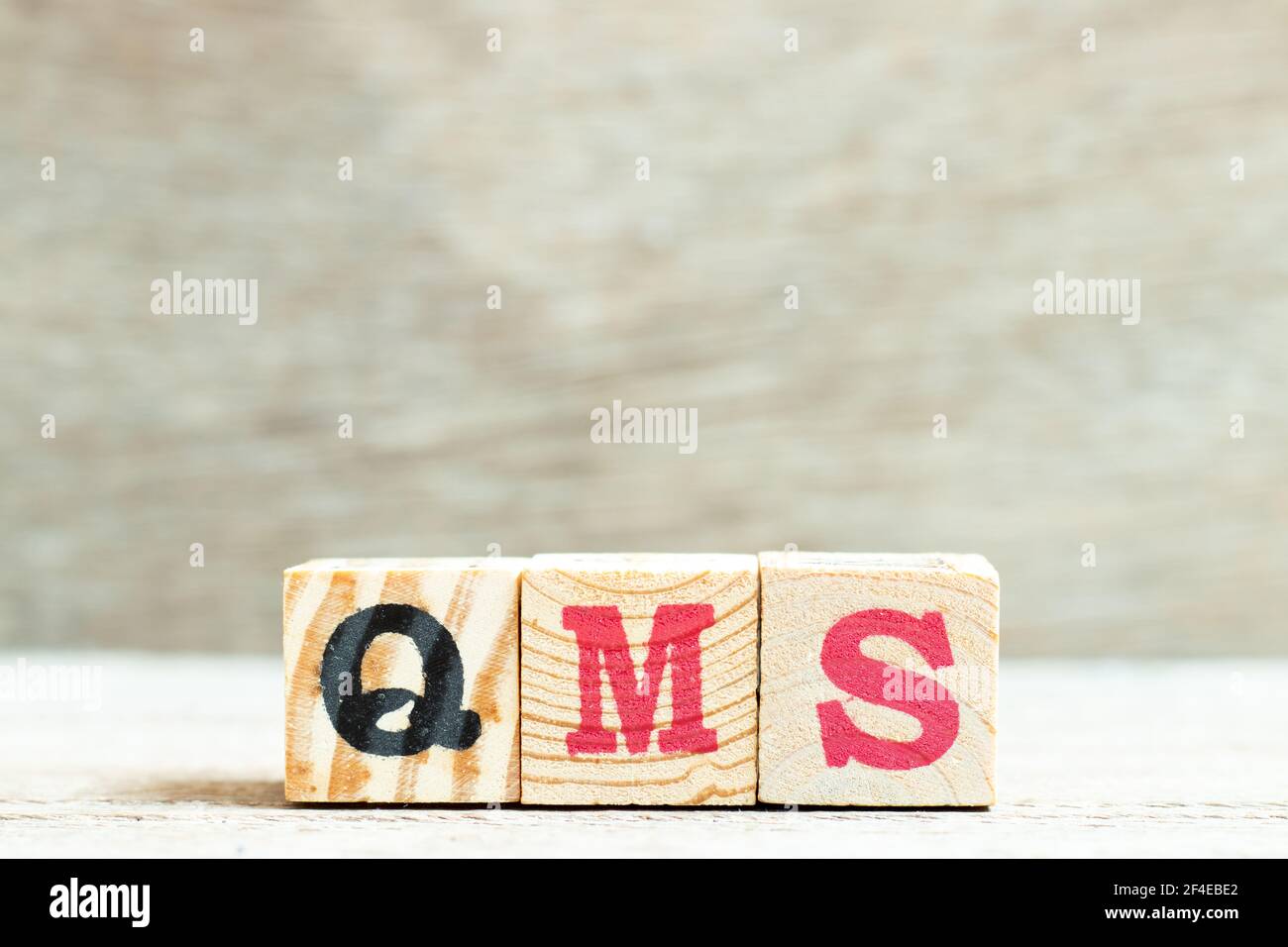Alphabet letter block in word QMS (abbreviation of quality management ...