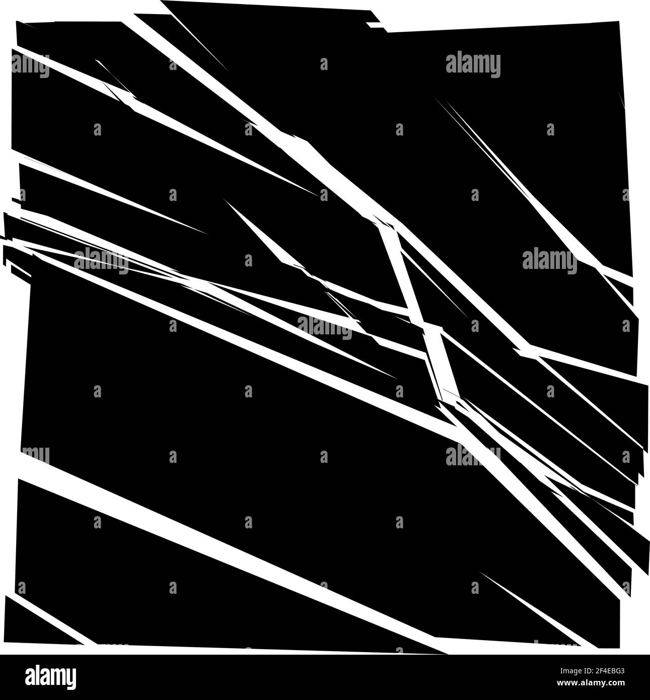 Shattered, fractured, broken geometric square. Burst, explosion effect ...