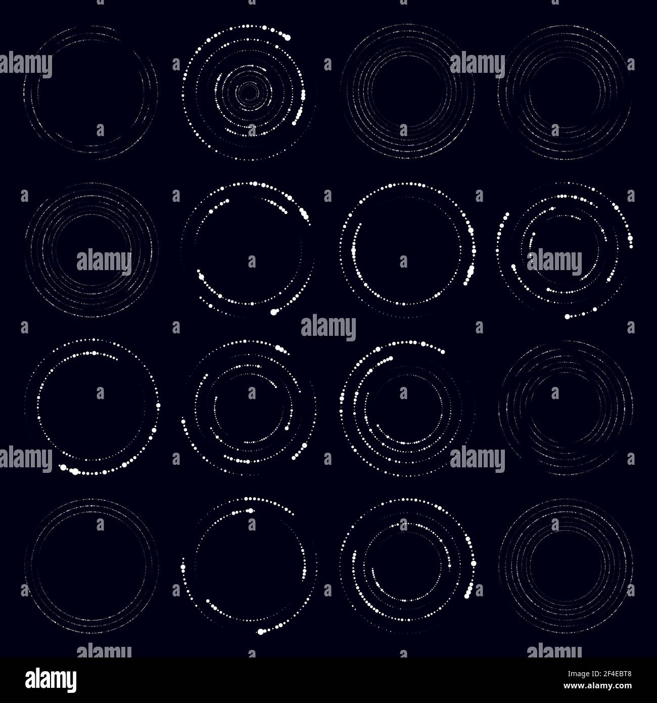 Random circles, dotted, dots spiral swirl twirl element. Polka dots ...