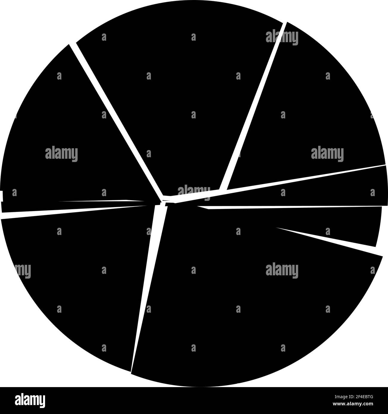 Shattered, fractured, broken geometric circle. Burst, explosion effect ...