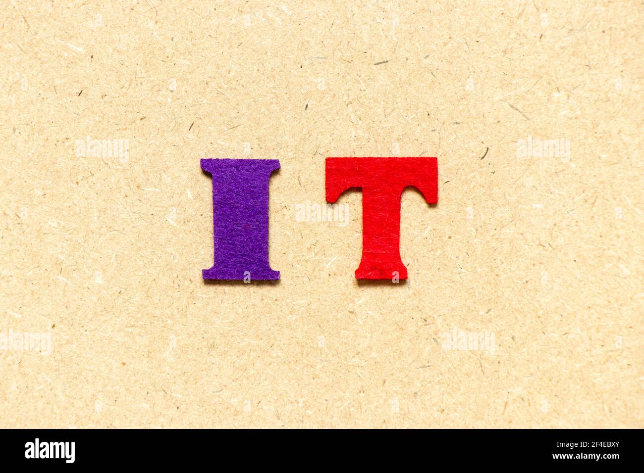 Color cloth alphabet letter in word IT (Abbreviation of information ...