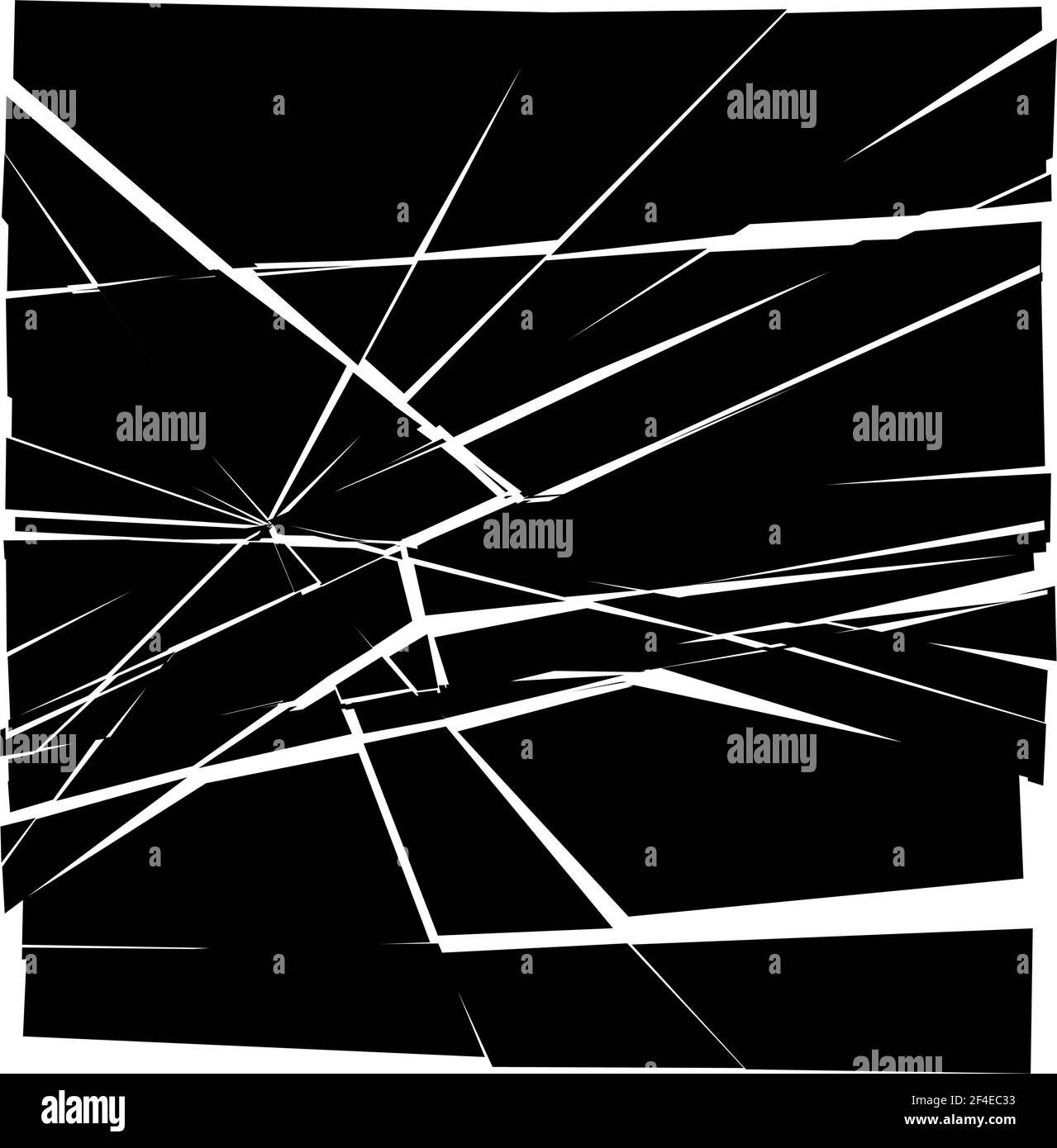 Shattered, fractured, broken geometric square. Burst, explosion effect ...