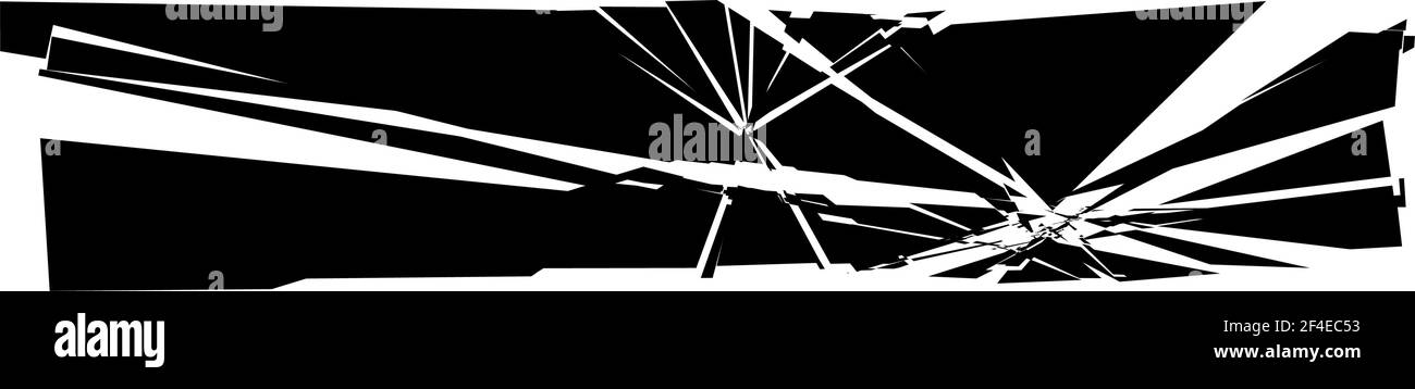Shattered, fractured, broken geometric rectangle. Burst, explosion ...