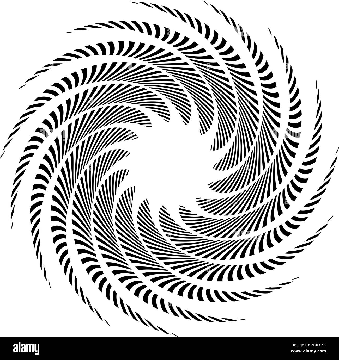 Spiral effect of dashed circular, concentric, and radial lines ...