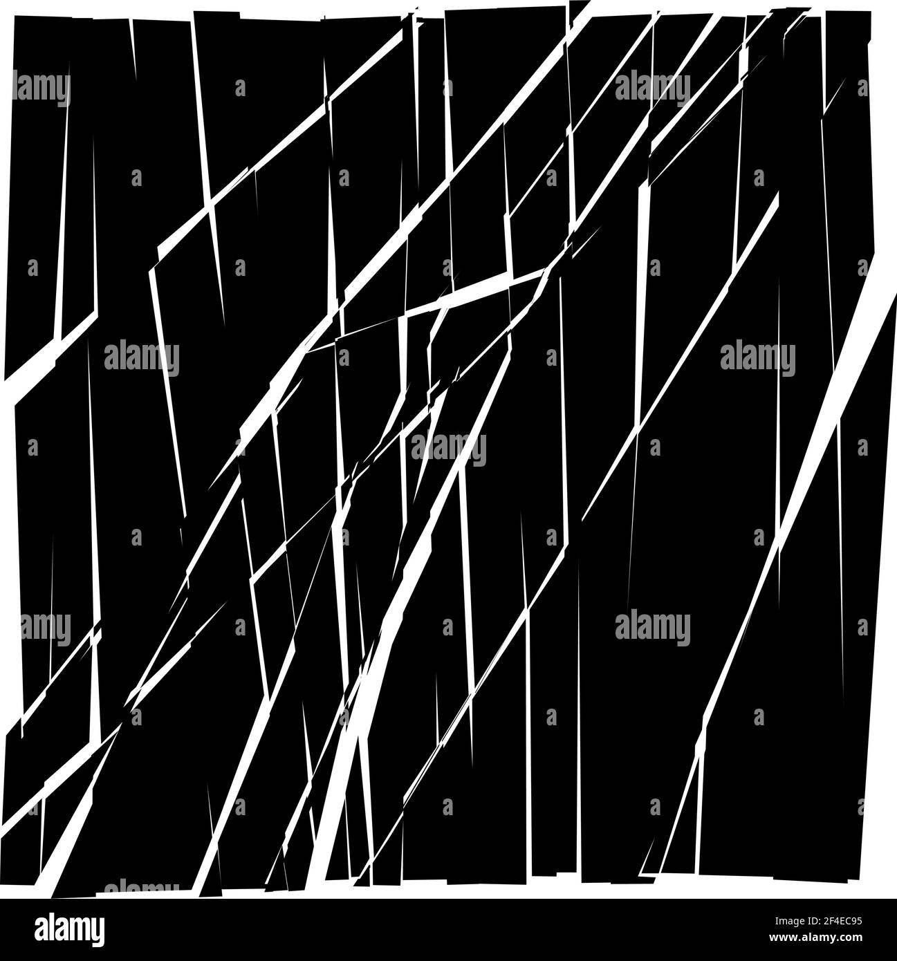 Shattered, fractured, broken geometric square. Burst, explosion effect ...