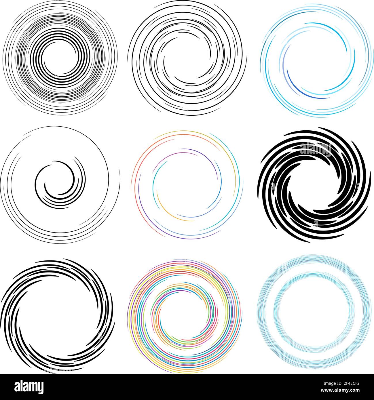 Spiral, twirl, whirlpool element vector illustration. Cochlear, helix ...