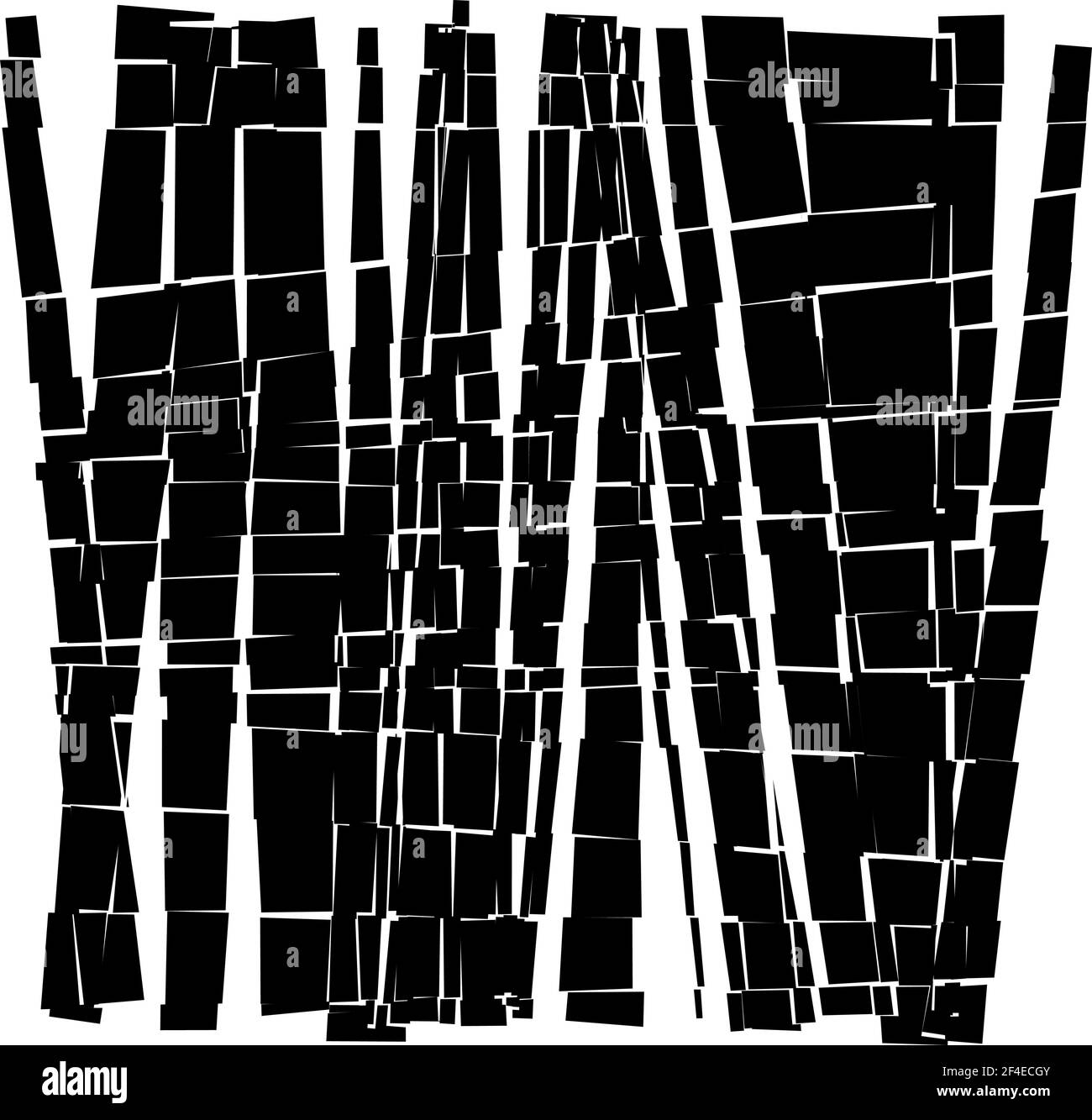 Shattered, fractured, broken geometric square. Burst, explosion effect ...