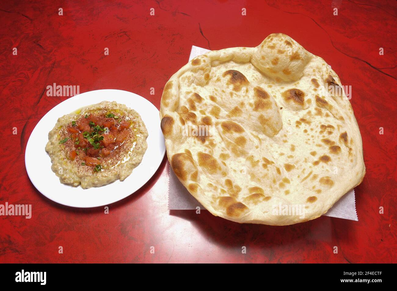 Delicious and delectable Lebanese dish known as Baba Ghannouj Stock ...