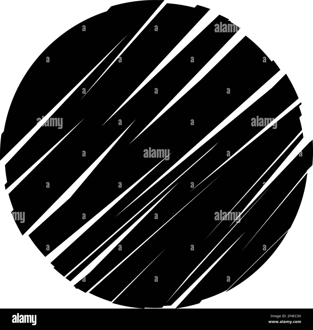 Shattered, fractured, broken geometric circle. Burst, explosion effect ...